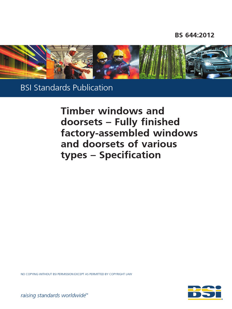 BS 644:2012 Timber Windows & Doorsets | PDF | Window | Door