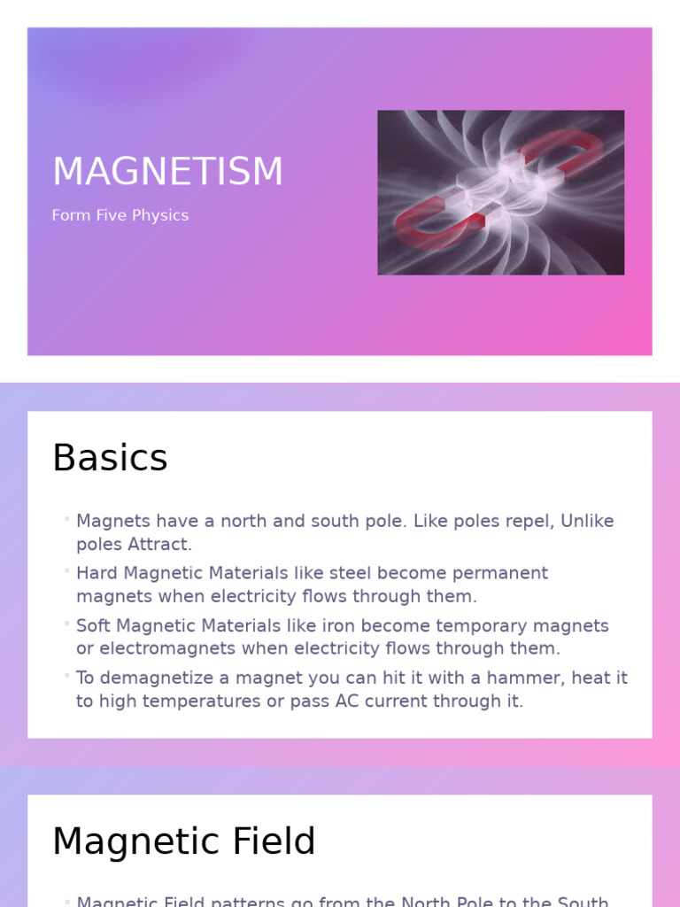MAGNETISM Form Five Physics | PDF | Electromagnetic Induction ...