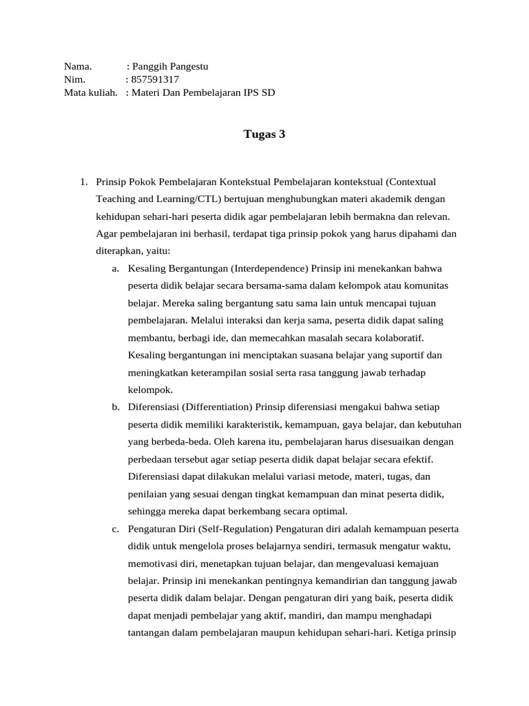 Tugas 3 Materi Dan Pembelajaran Ips | PDF