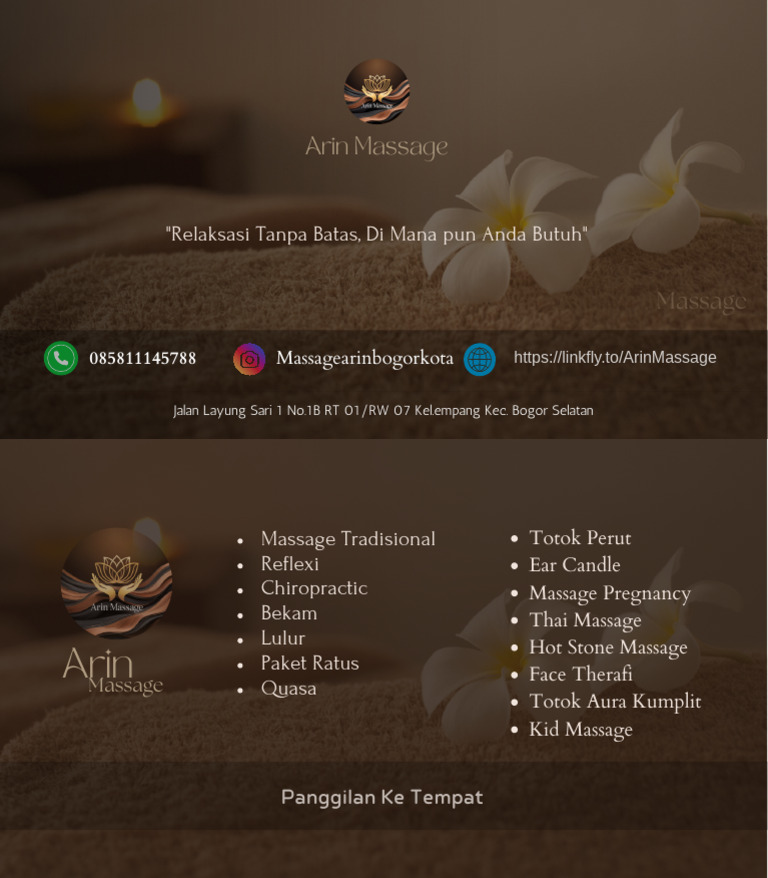 Kartu Nama Arin Massage | PDF