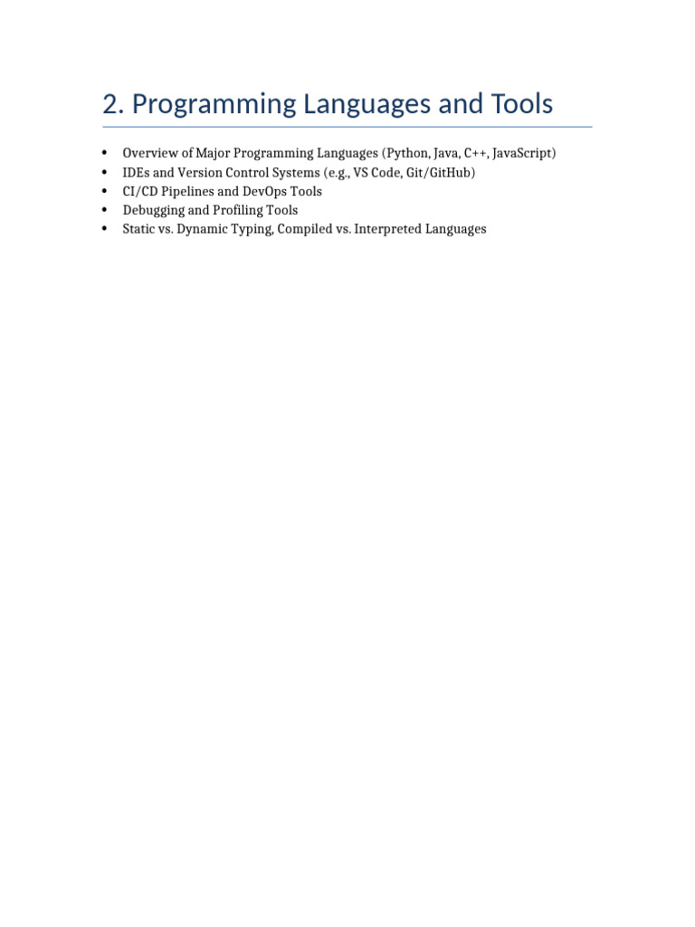 Programming Languages and Tools | PDF