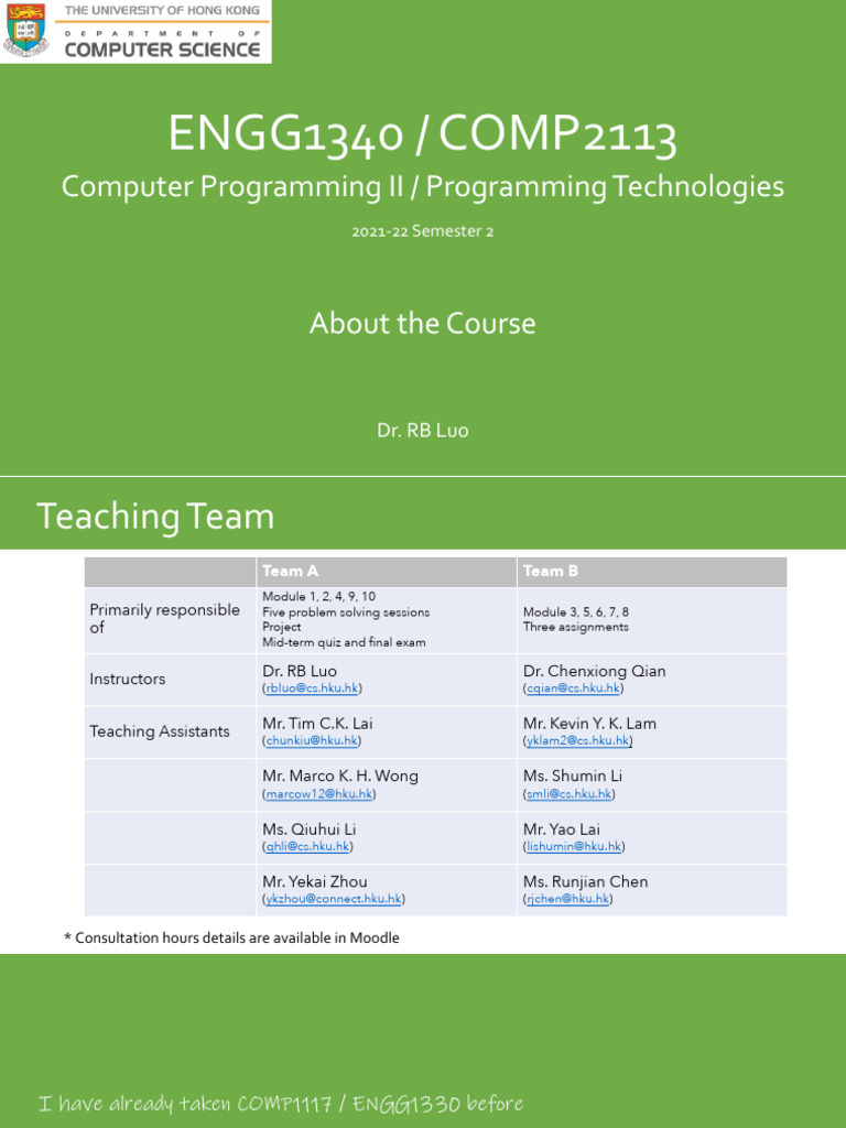 2021-22 Sem 2 ENGG1340-COMP2113-intro-rbluo (Revision 2) | PDF | Plagiarism | Computer Programming