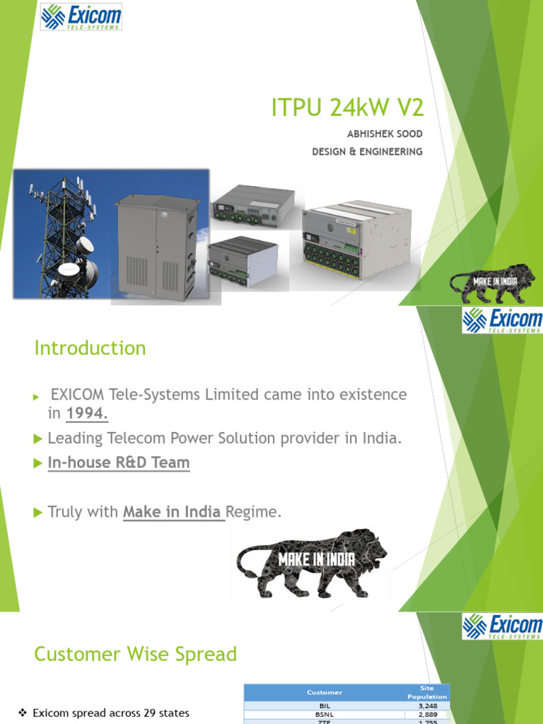 Exicom Training Module For 4G & 5G IPMS | PDF | Rectifier | Power Supply