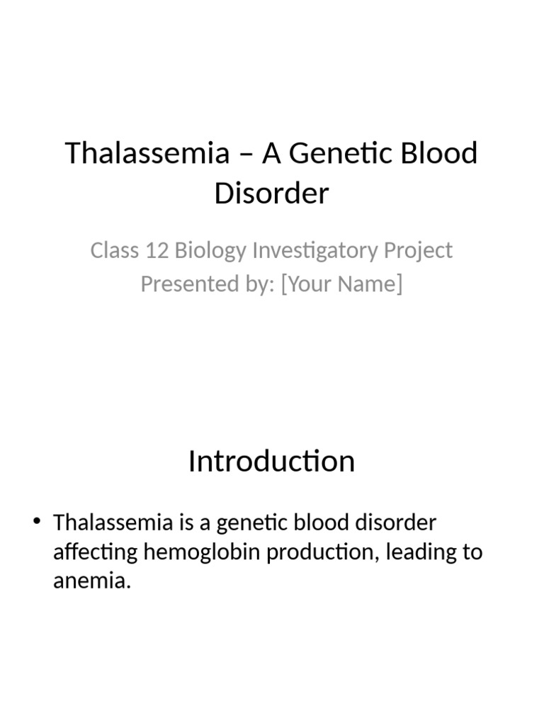 Thalassemia Biology Project | PDF