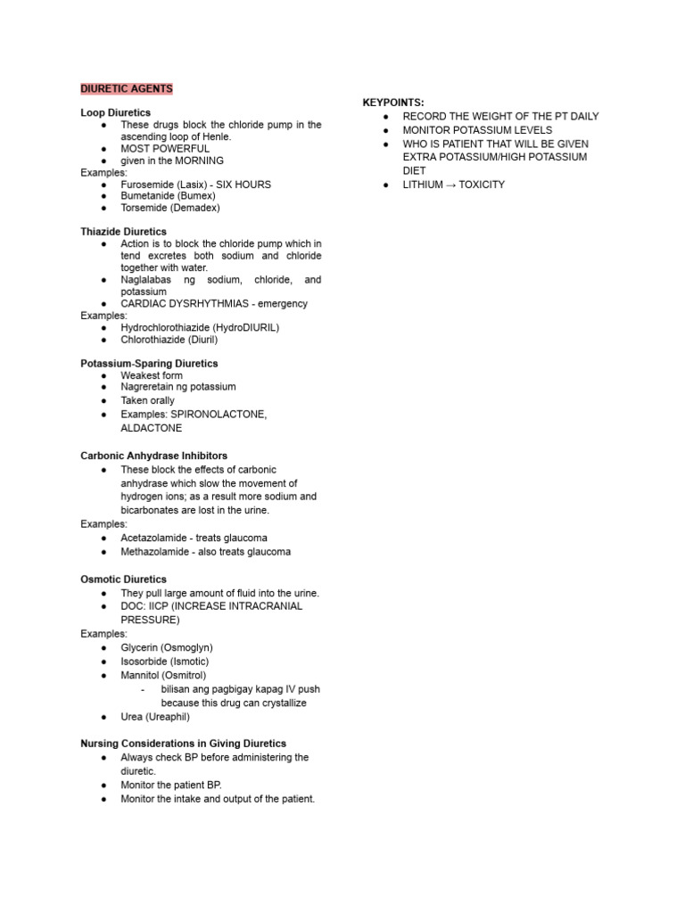 Diuretic Agents | PDF