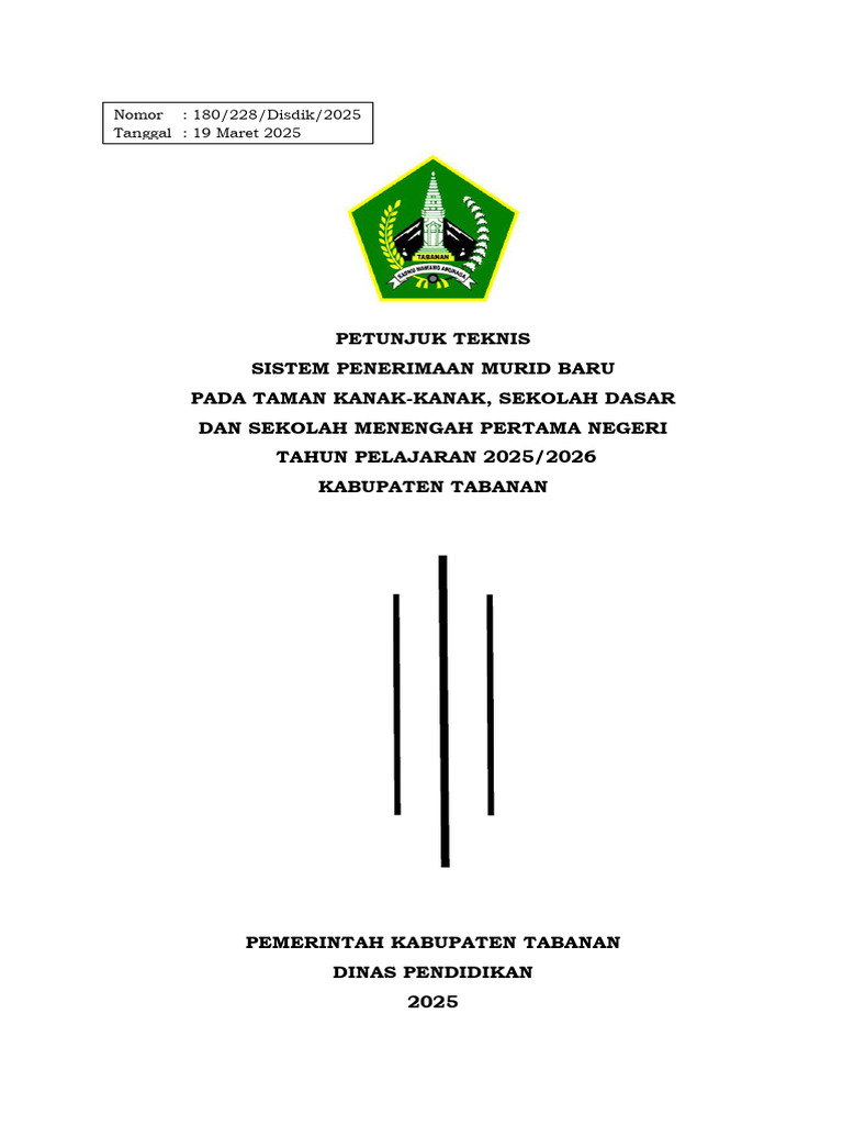 Juknis SPMB Kab Tabanan 2025 | PDF
