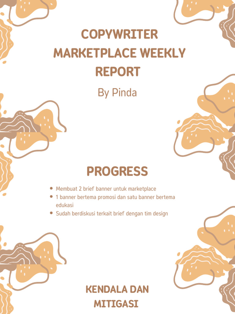 )Inarz _ Copy Writer Marketplace_weekly Report | PDF