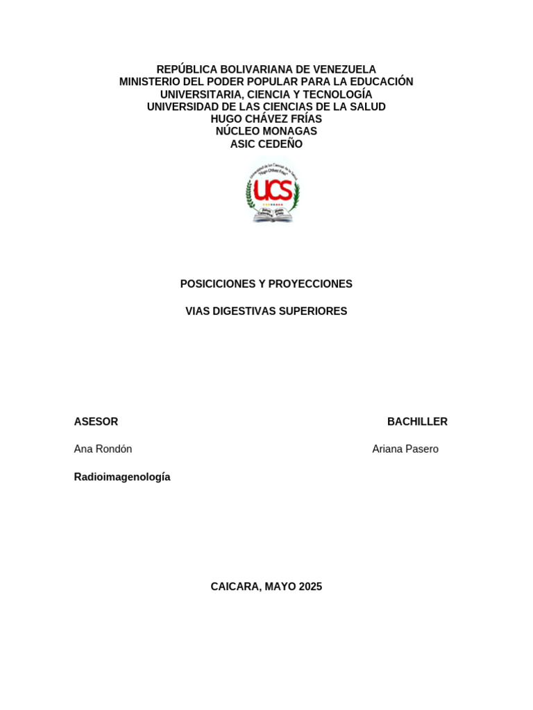 Posiciones y Proyecciones Superior | PDF | Abdomen | Esófago