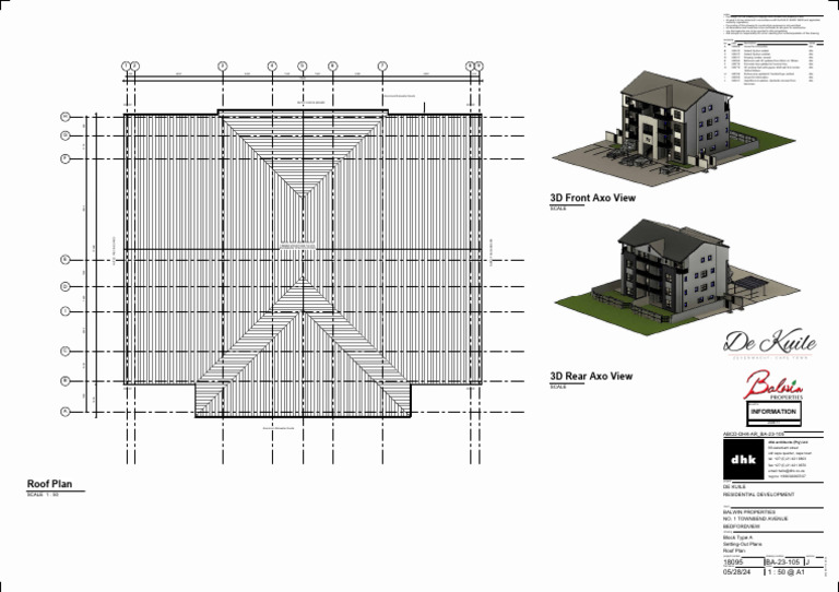 DHK - 18095 - de Kuile Block Type A - BA-23-105 - Setting-Out Plans Roof | PDF | Architectural ...