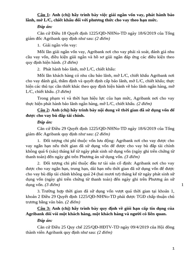Bản Hợp Nhất Câu Hỏi Theo VB 2630-NHNo-TD Và 13708-NHNo-TD | PDF
