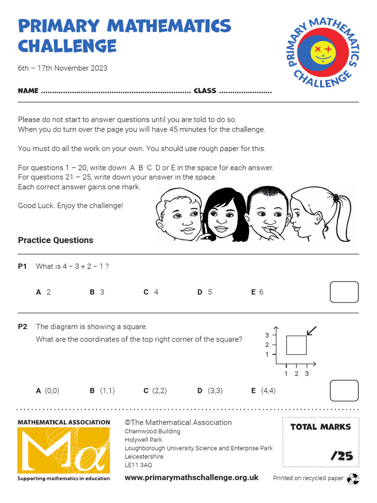 Primary Mathematics Challenge 5 | PDF | Area | Matrix (Mathematics)
