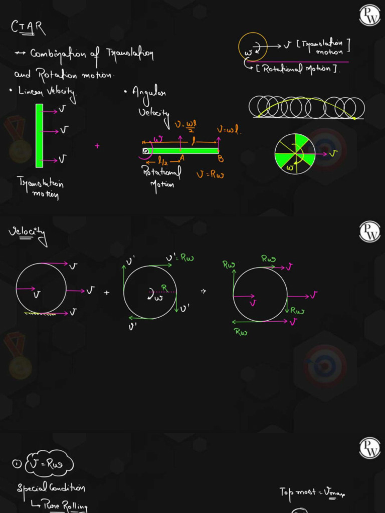 Rotational Motion 08 : Classnotes || Arjuna NEET 2024 | PDF