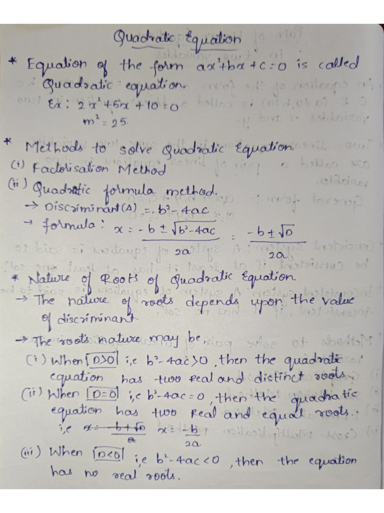 Quadratic Equations | PDF