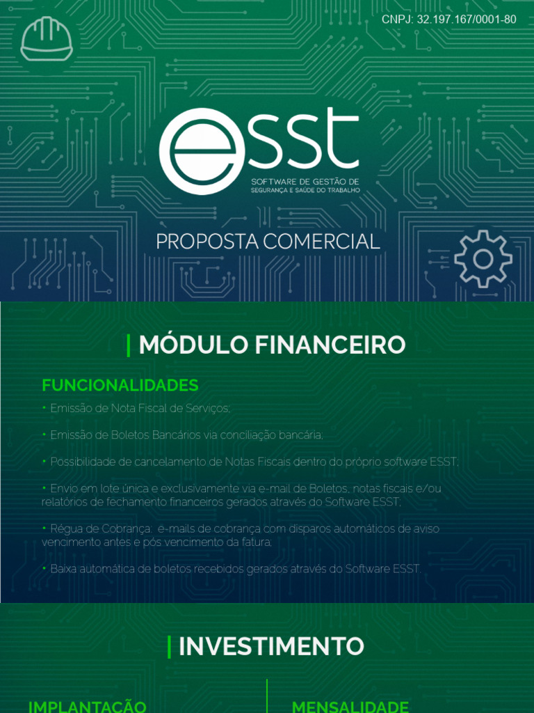 Funcionalidades do Módulo Financeiro ESST | PDF