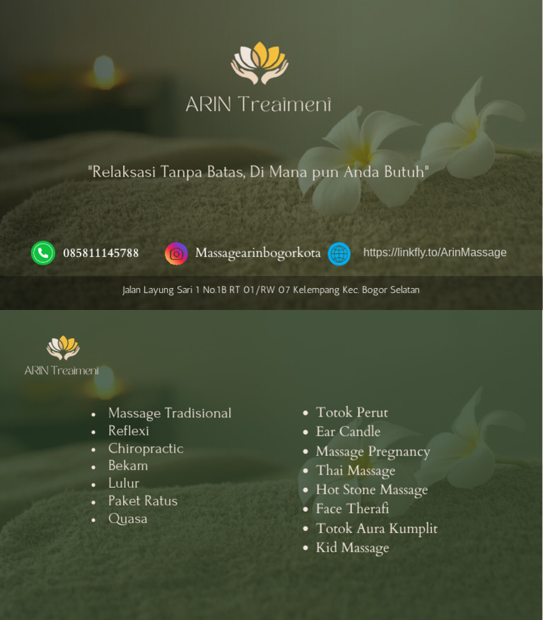 Kartu Nama Arin Treatment | PDF