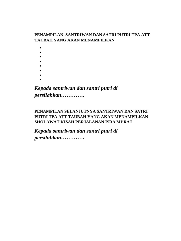 Peringatan Isra Mi'raj TPA Att Taubah | PDF