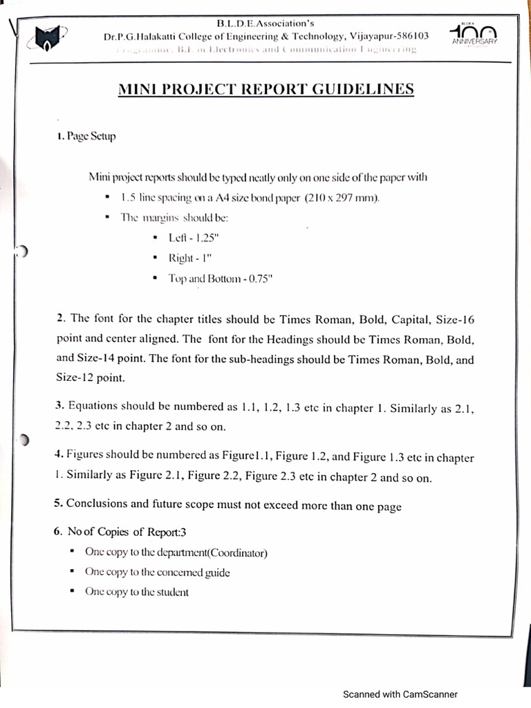 Mini Project Report Guidelines | PDF