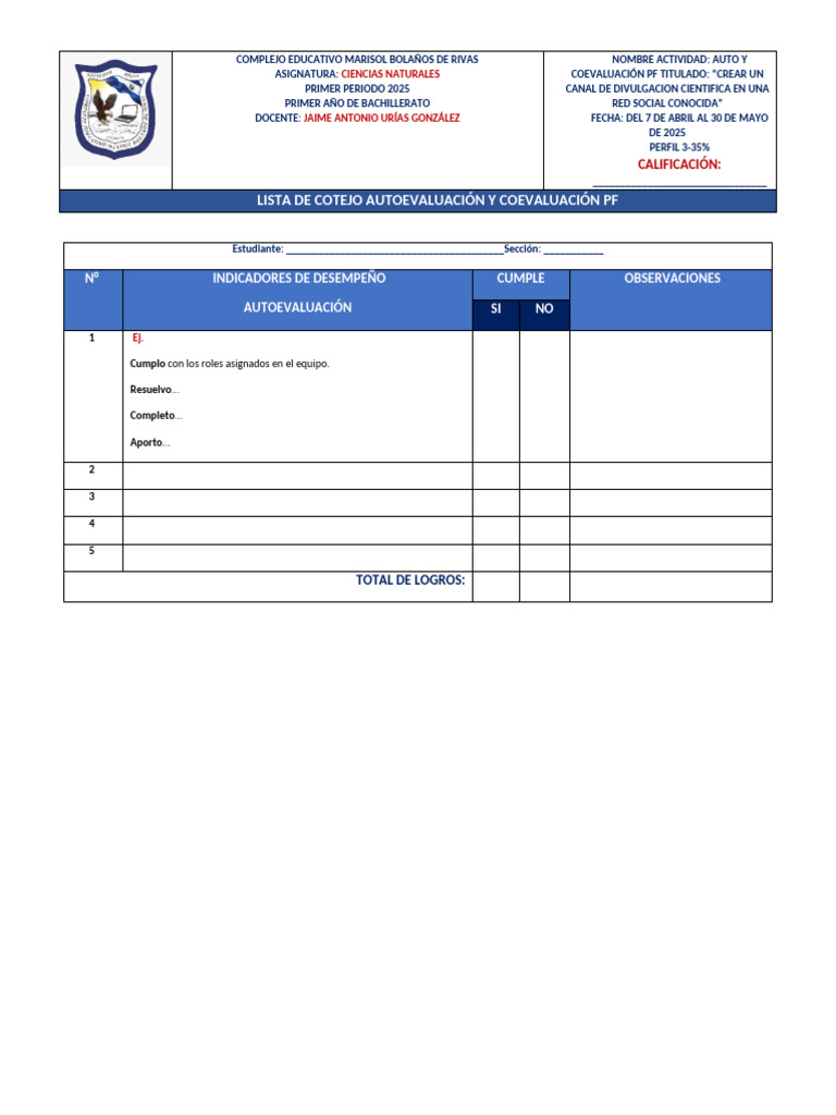 Auto y Coev Pf-1°-P1 | PDF