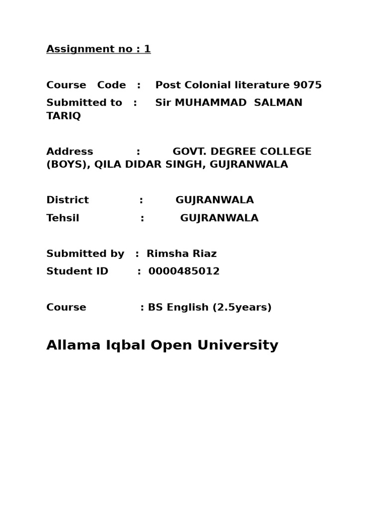 Post Colonial Literature 9075 | PDF | Orientalism (Book) | Postcolonialism