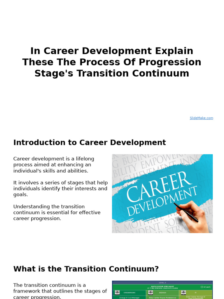 In Career Development Explain These The Process of Progression Stage's ...