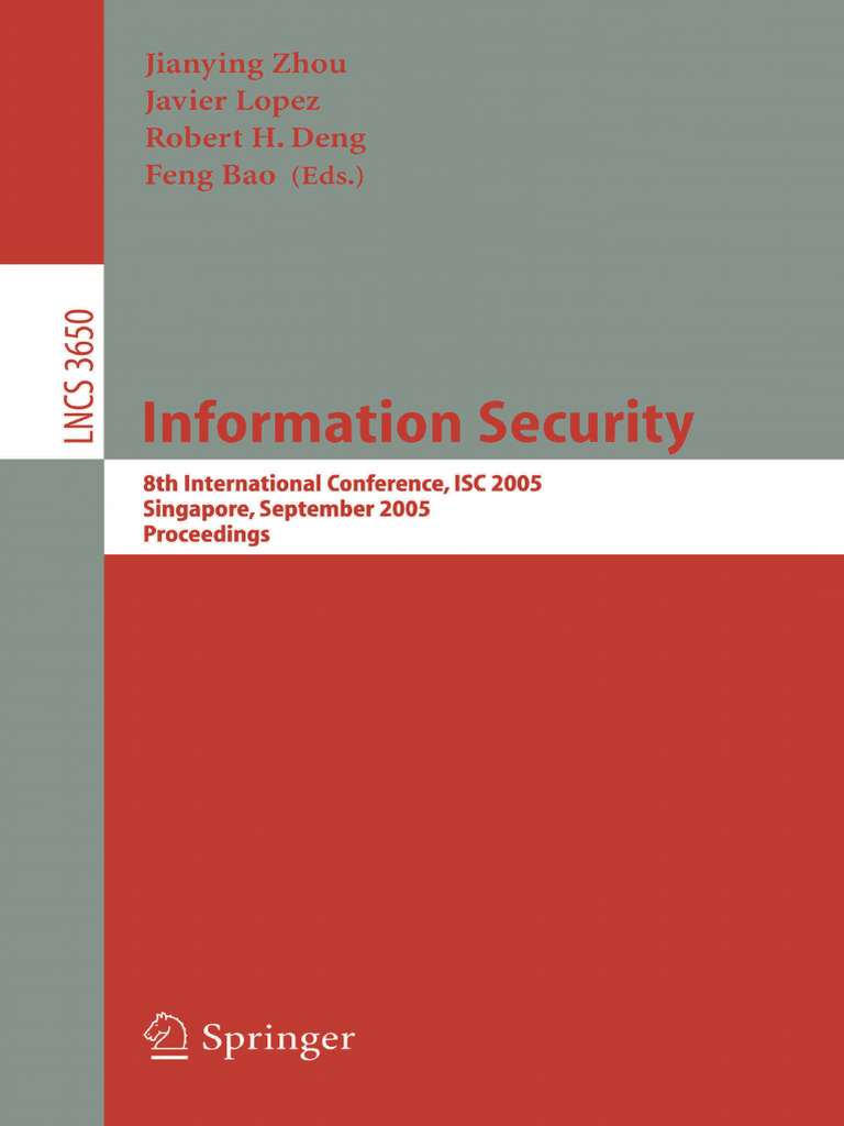ISC 2005 Proceedings: Information Security | PDF | Pointer (Computer ...