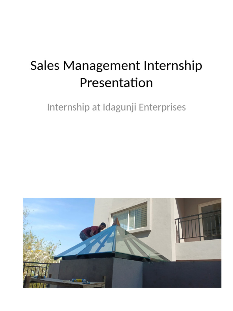 Sales Management Internship Presentation PDF | PDF