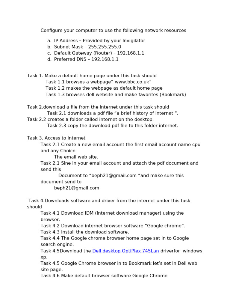 Configure Your Computer To Use The Following Network Resources | PDF ...