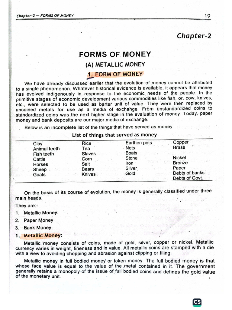 CHP#2 Forms of Money | PDF