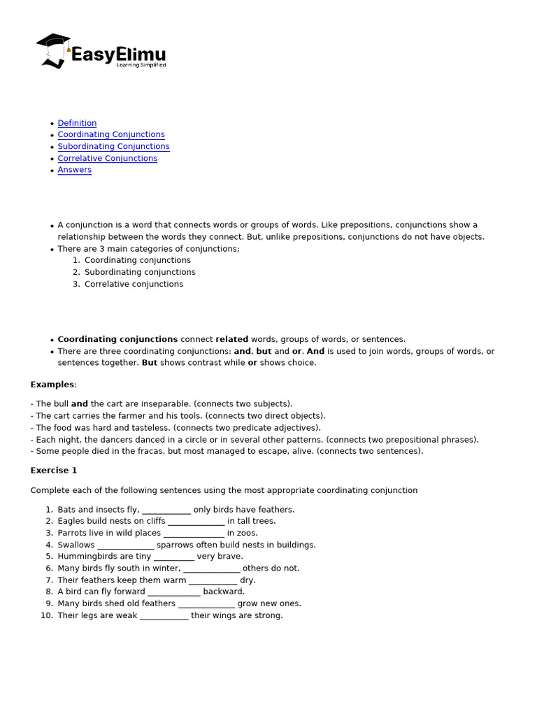 Understanding English Conjunctions Guide | PDF | English Grammar | Syntax