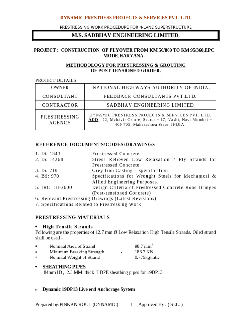 Sadbhav Engineering Limited, Haryana 2 | PDF | Prestressed Concrete ...