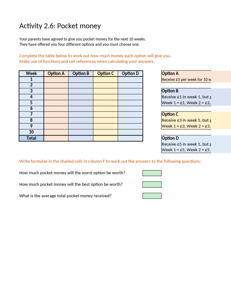 Microsoft Excel Workbook 2.6 - Introducing Spreadsheets | PDF | Spreadsheet | Microsoft Excel