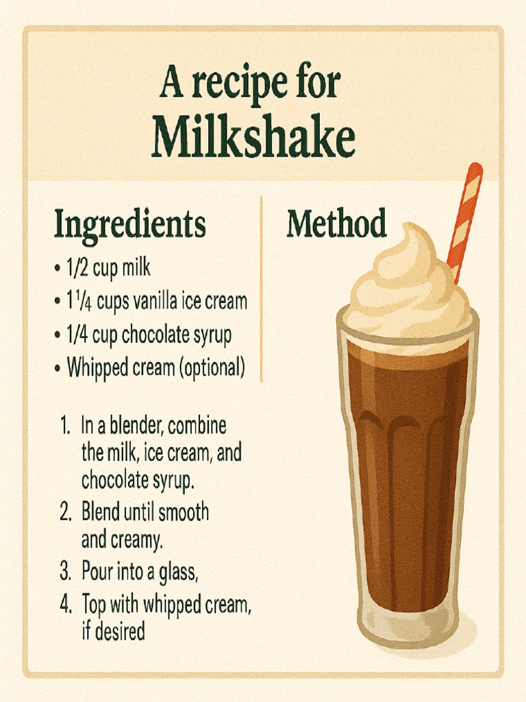 Milkshake Recipe | PDF