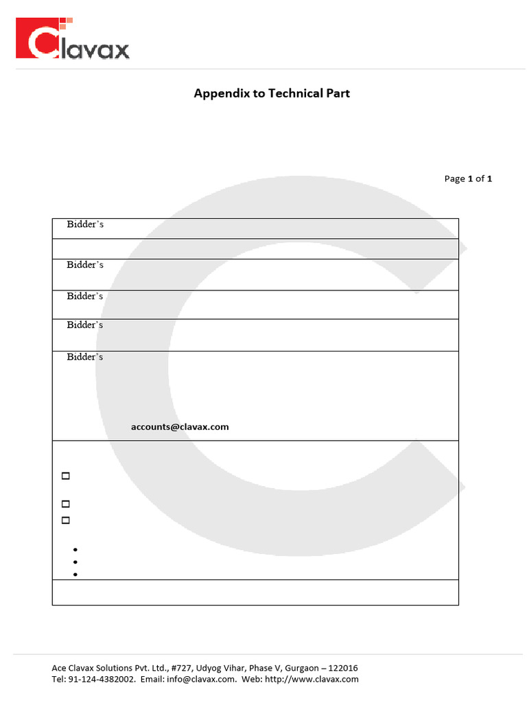 Bidder Information Form | PDF