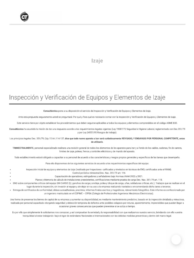 Consultecnica Elementos de Izaje | PDF