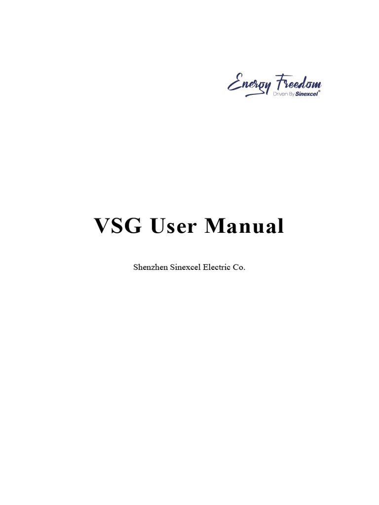 VSG Manual v 1-副本 | PDF | Power Inverter | Electrical Grid