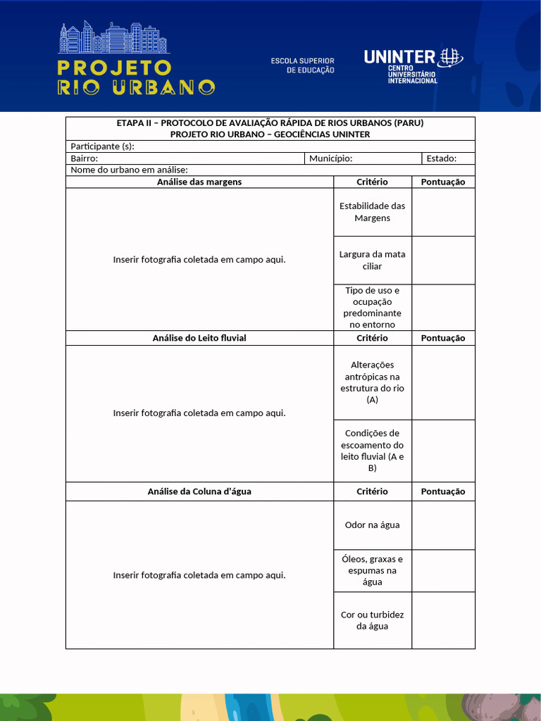 Etapa II PROJETO RIO URBANO - GEOCIÊNCIAS UNINTER | PDF | Rio | Paisagem