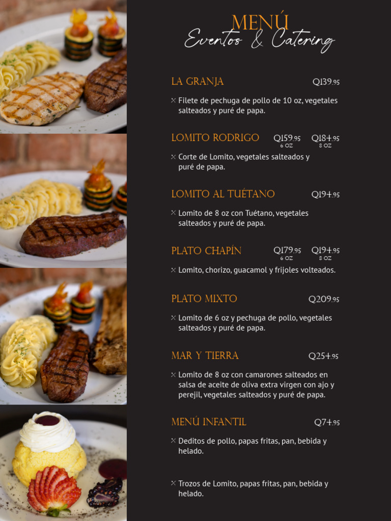 DISEÑO MENÚ Eventos | PDF