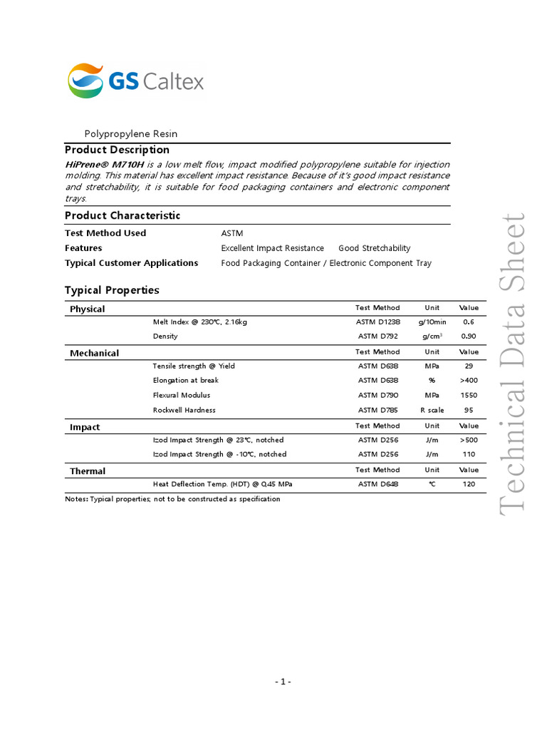 TDS (Grade M710H, ENG) - 202307 | PDF | Yield (Engineering) | Strength ...
