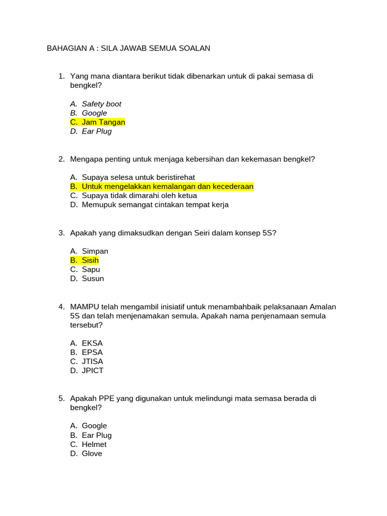 Soalan Set 2 Mekanikal-Jawapan | PDF
