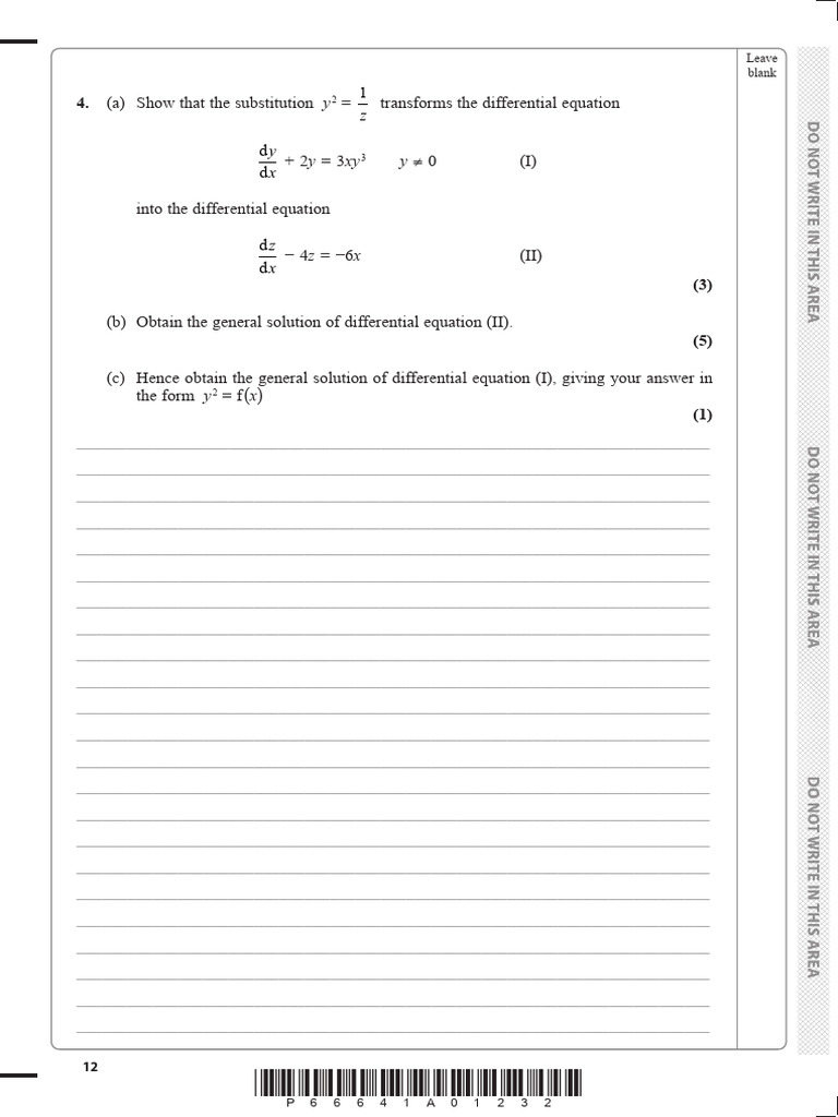 FP2 (First-Order Differential.) | PDF | Equations | Mathematical Objects