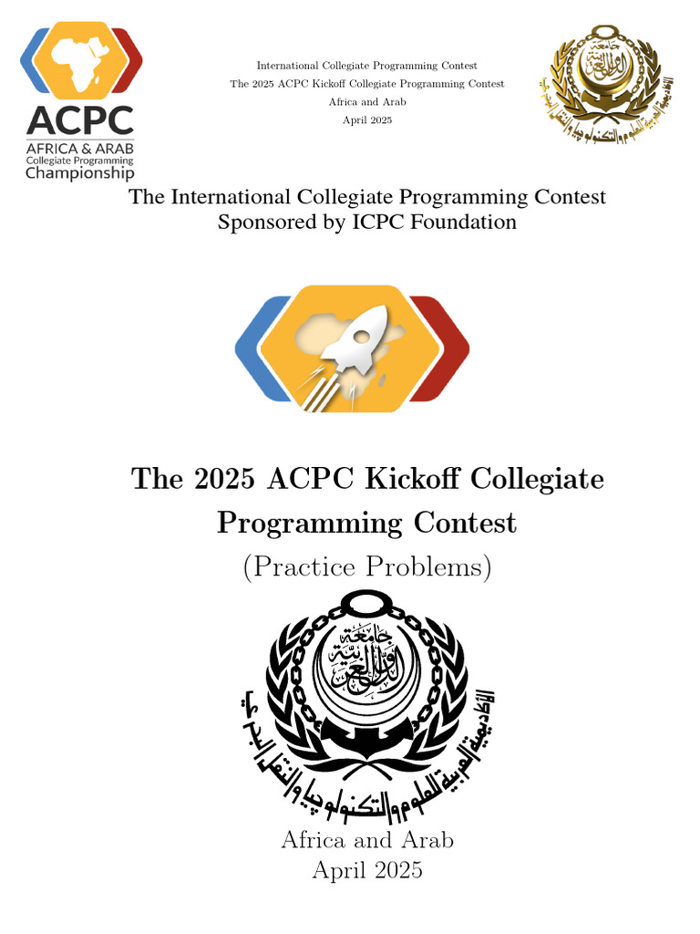 Problemset ACPCKickoff 2025 | PDF | Computer Programming