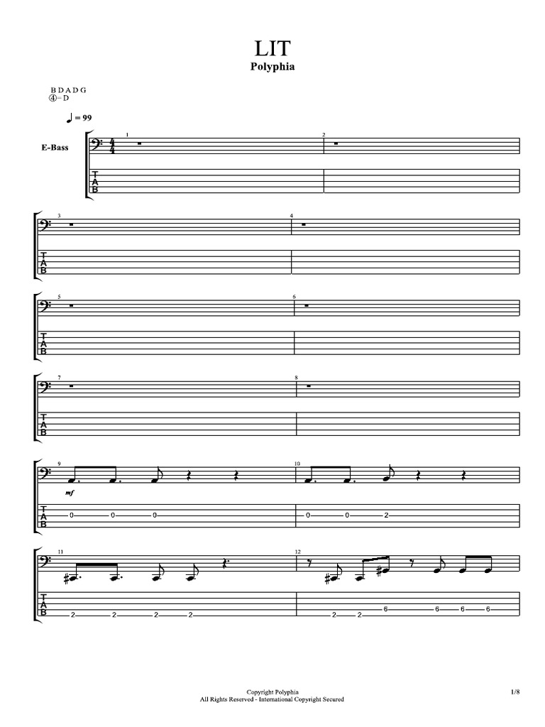 LIT - Bass Part | PDF