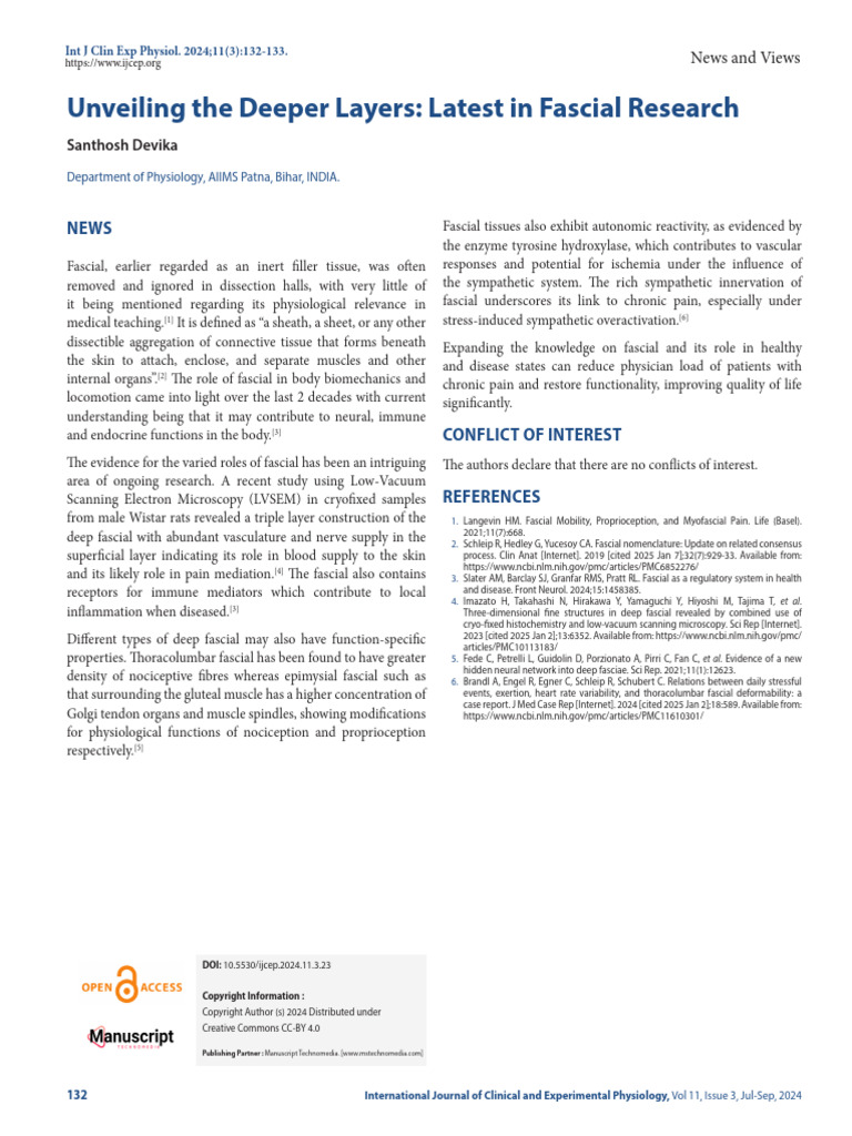 Unveiling The Deeper Layers Latest in Fascial Rese | PDF | Skeletal ...
