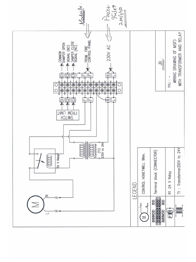 Wiring Drawing of MSD With Transformer and Relay | PDF