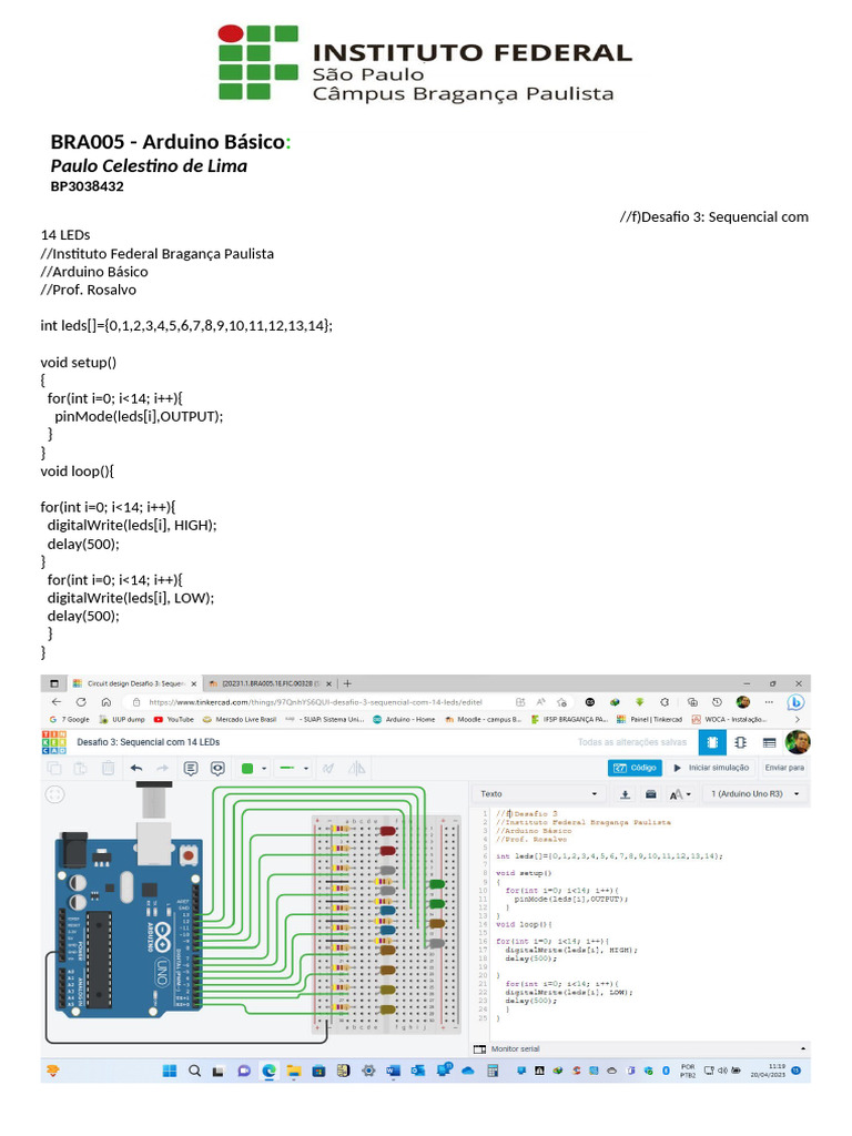2 Atividades Curso Arduíno Básico 13 Apr 2023 | PDF