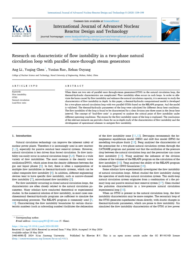 Research on characteristic of flow instability in a two-phase natural circulation loop with ...