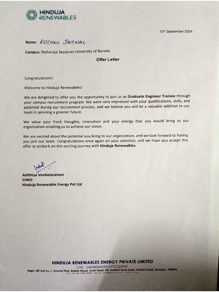 Roshni Hinduja Renewables | PDF