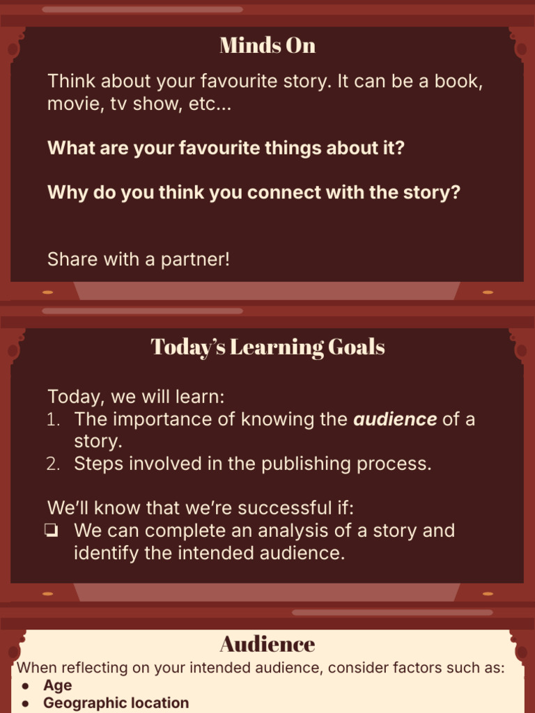 Elements of A Story - Audience | PDF | Communication | Human Communication