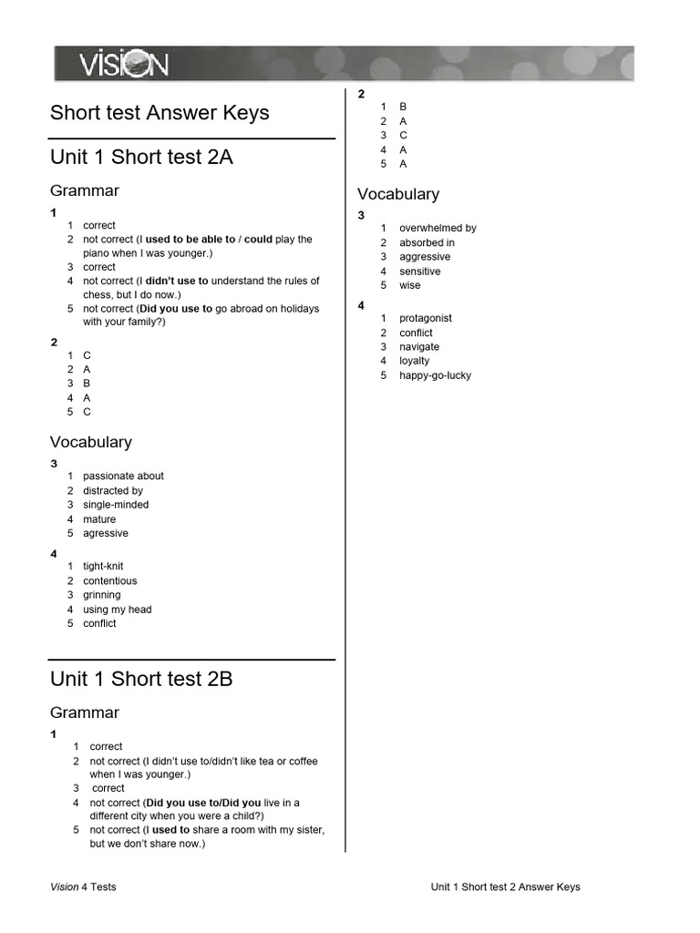 U1 Short Test 2 AK | PDF