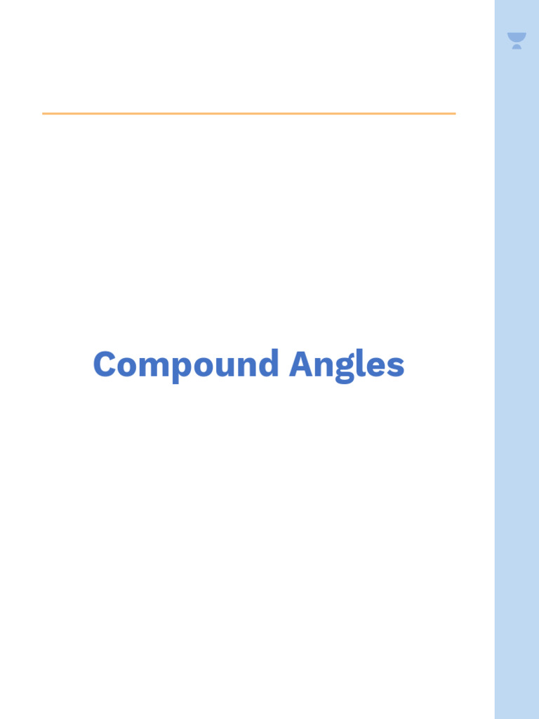 Maths Compound Angles | PDF | Trigonometric Functions | Geometry